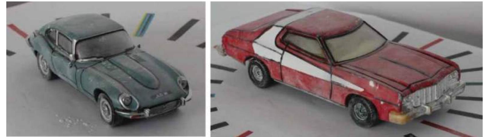 Images of the models with feature boundaries marked