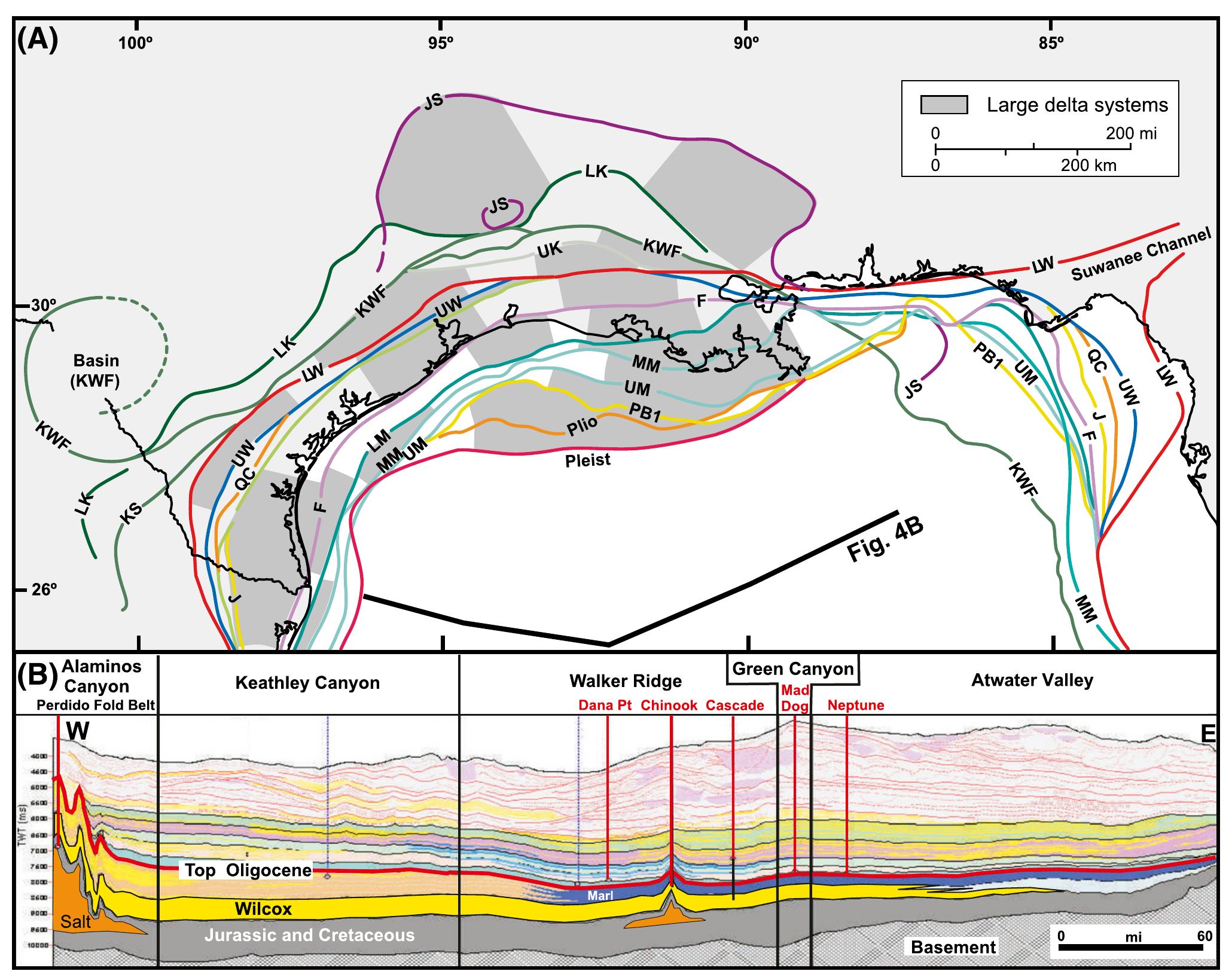 (a) map showing the distribution of large mesozoic and