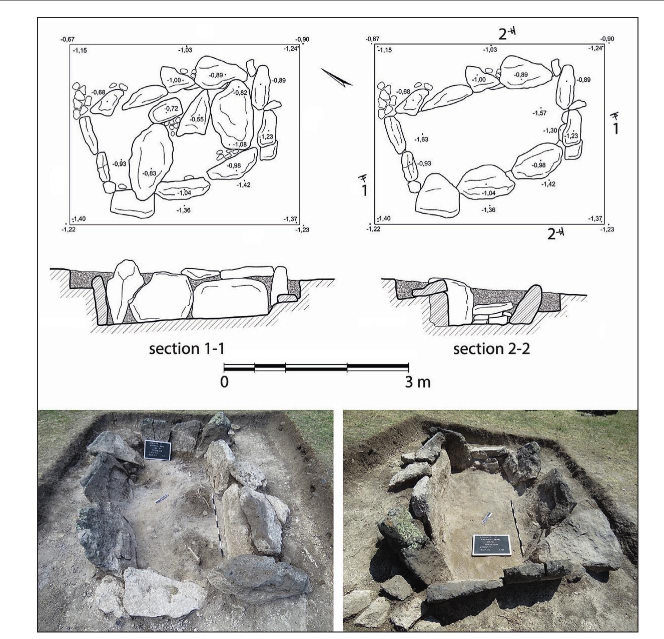 Aparani berd burial cluster 03, burial 7. plan drawings: