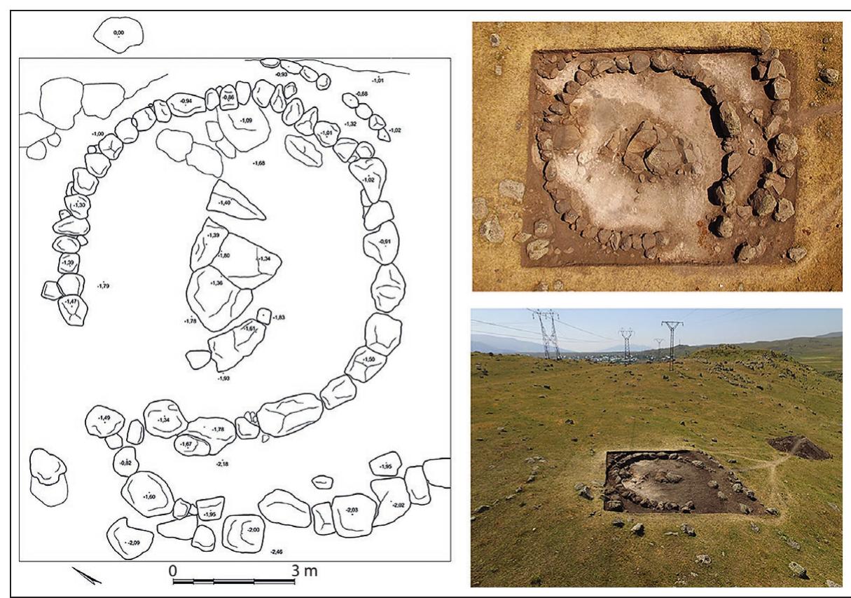 Aparani berd burial cluster 03, burial 6. plan drawing and