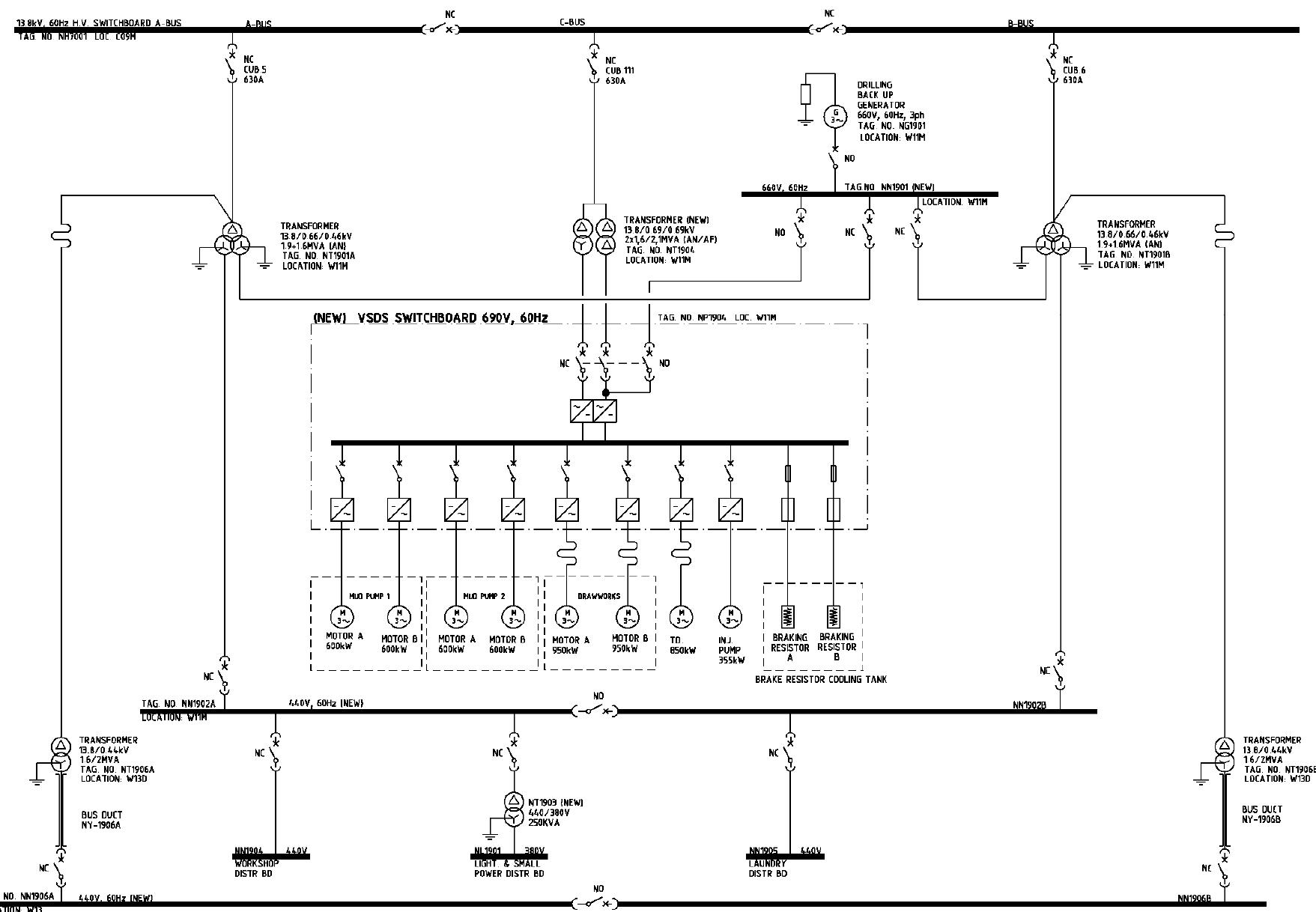 schematic of conventional common dc bus system for