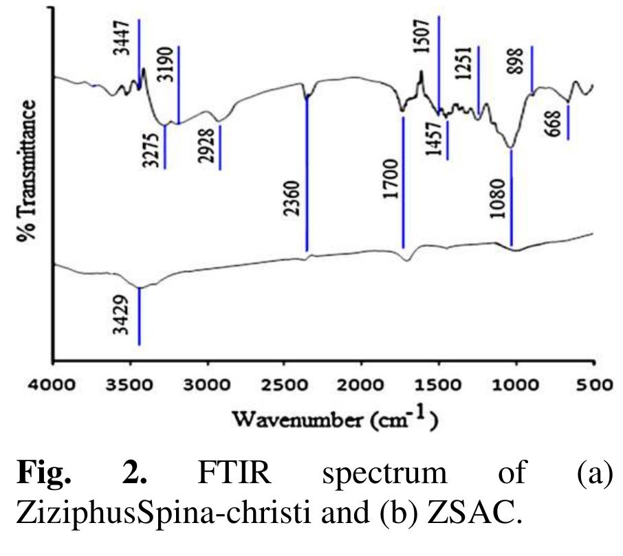 Chemical structure and functional groups (ftir) spectra were