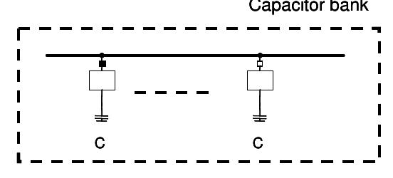 To represent a parallel connection of capacitors, several