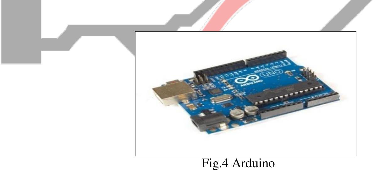 The arduino board is connected to a computer via usb, where