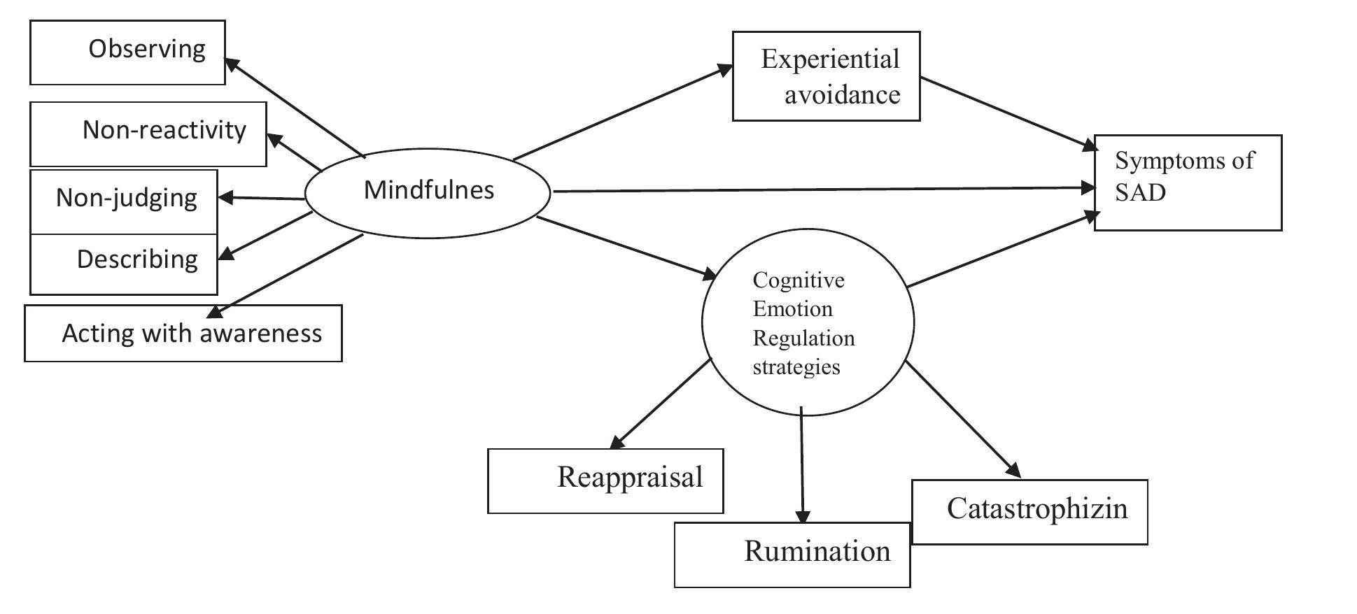 Conceptual diagram of mediation model of sad symptoms