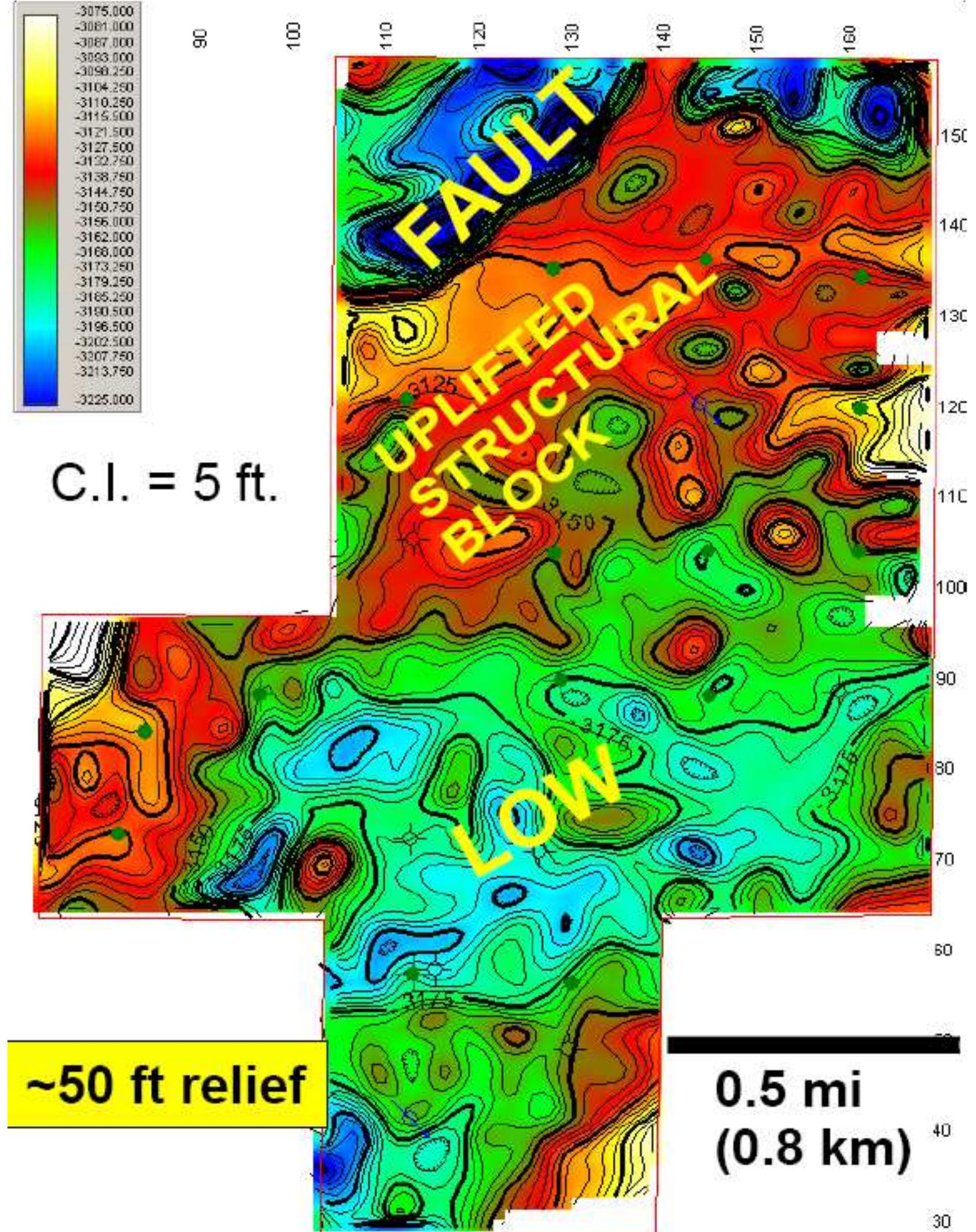 19. map showing contoured basement structure from 3-d
