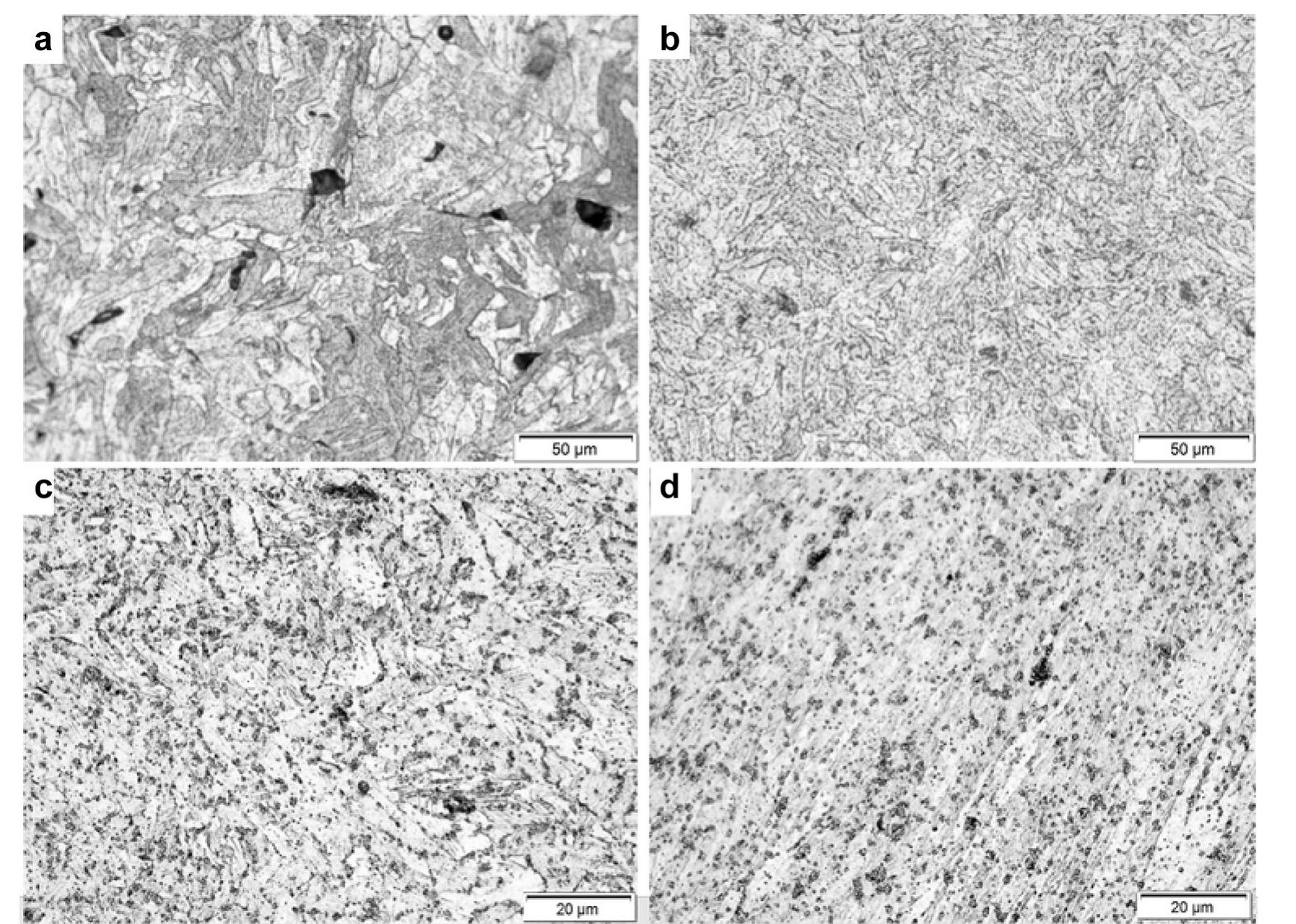 Comparison of the initial and final microstructure of laser
