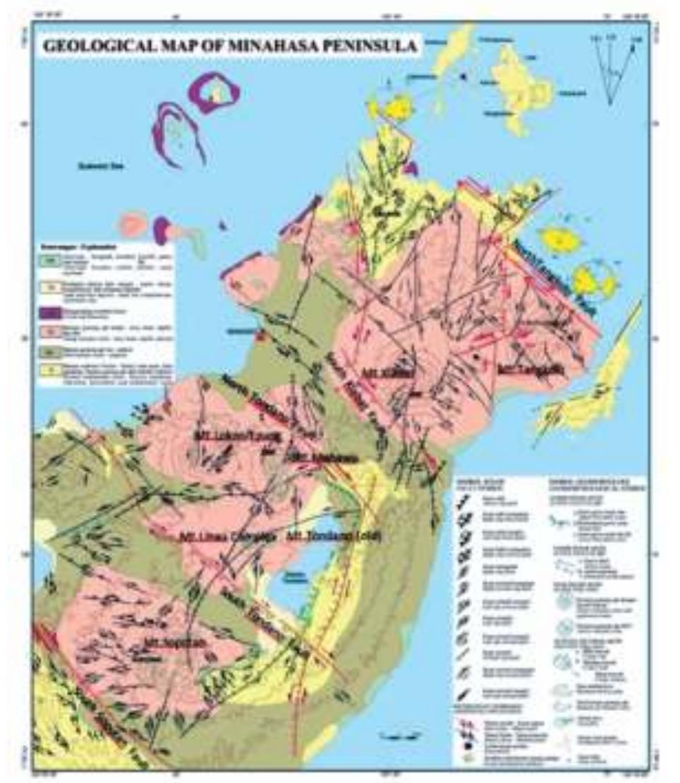 Geological map and volcano tectonic complexs of minahasa