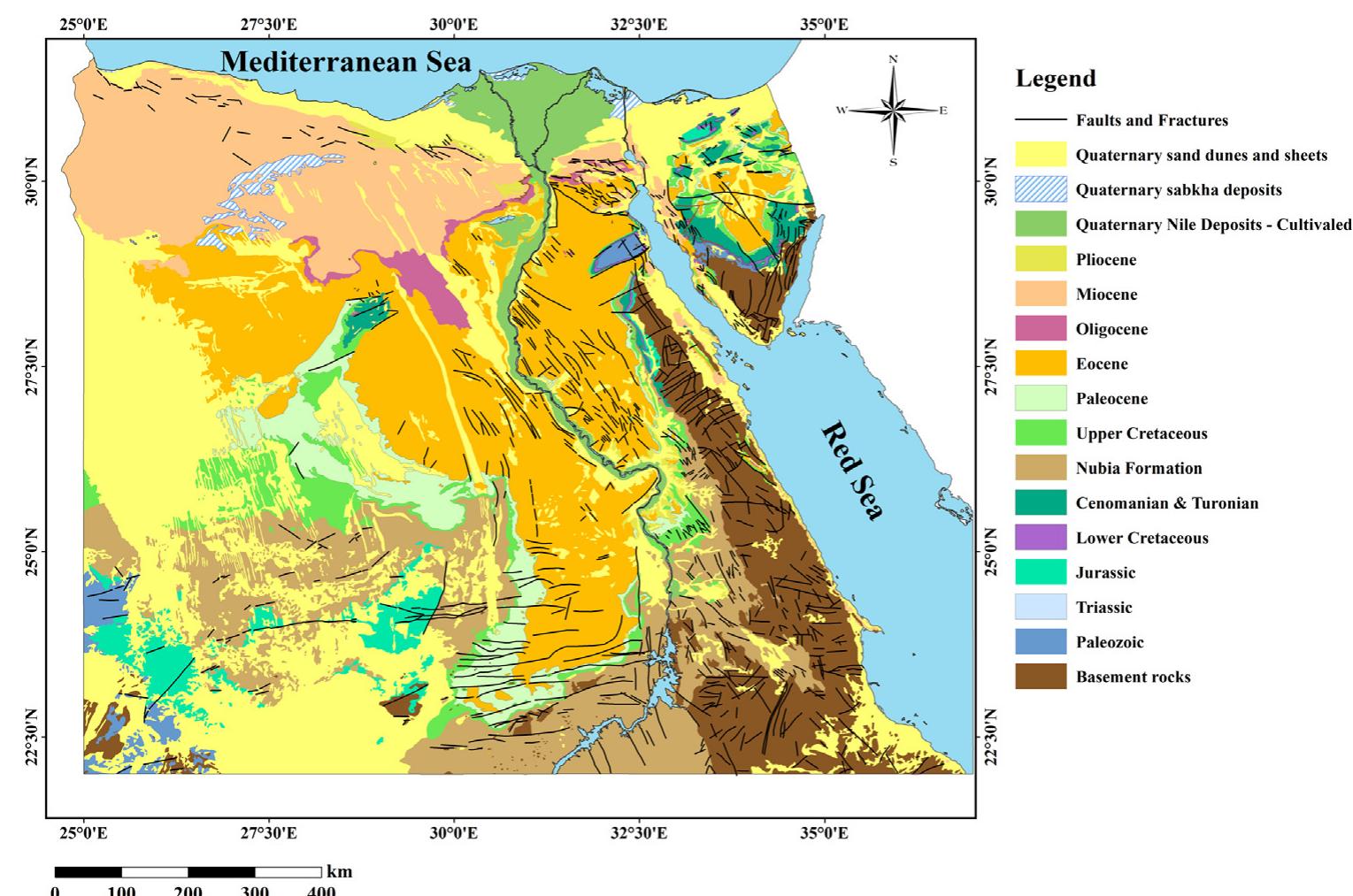 Simplified geological map of egypt modified from the map in
