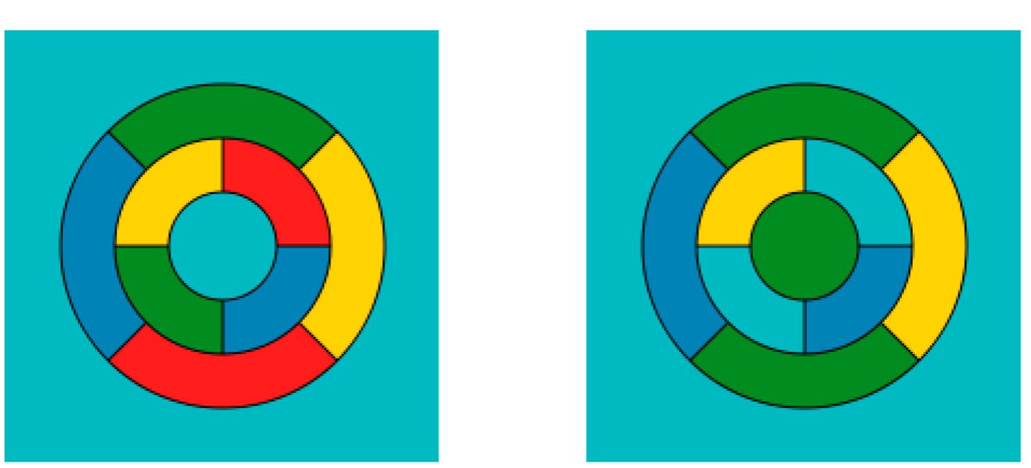 A map using five colours, recoloured to use only four