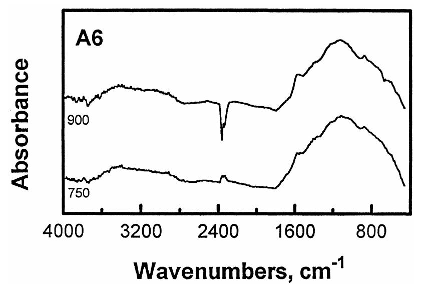 Ft-ir spectra of the a6 samples.