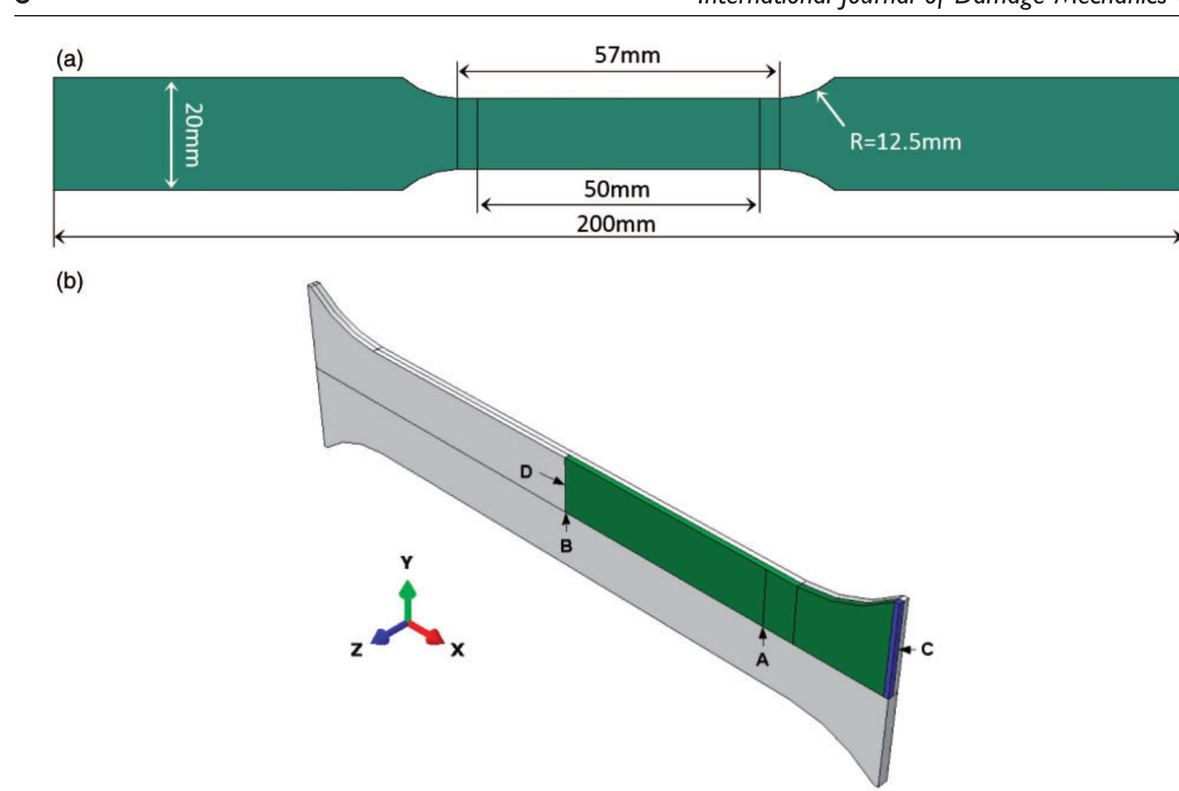 Geometry and dimensions of tensile test specimens. (a)