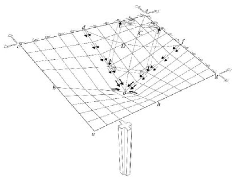 Structural behavior of an inverted umbrella.