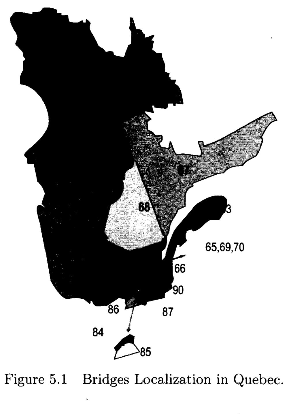 Figure 32 - Seismic risk assessment of bridges in Quebec