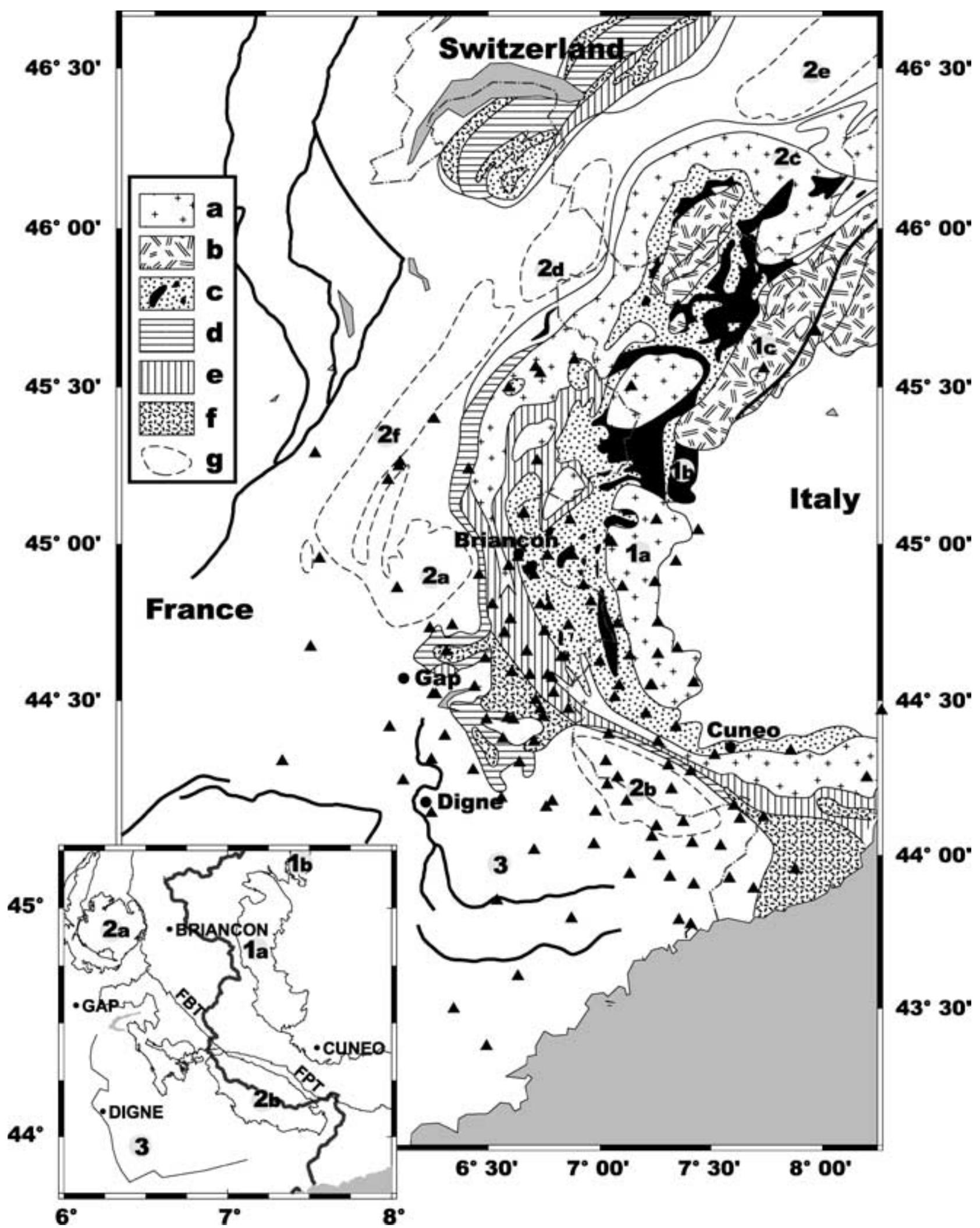 Tectonic sketch map of the western alps. (a) valais, piemond