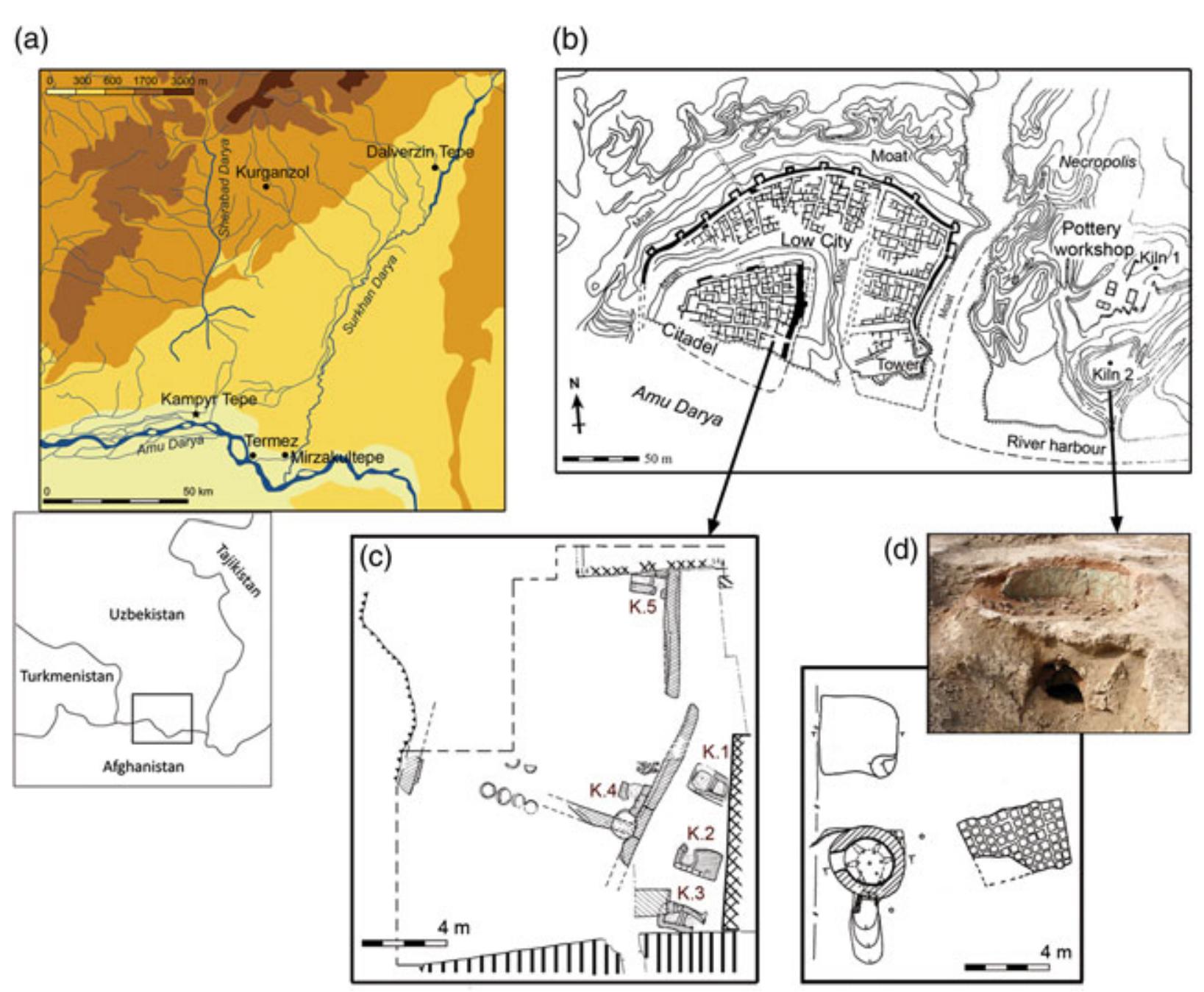 | (a) a map indicating the location of kampyr tepe and other