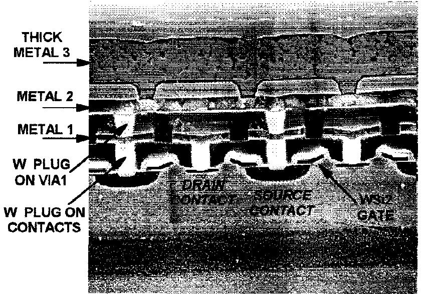 Cross-section sem picture of 40v ldmos implemented in bcd5s