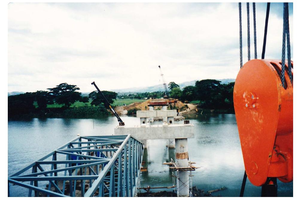 The launching of a steel plate girder of tuva bridge or