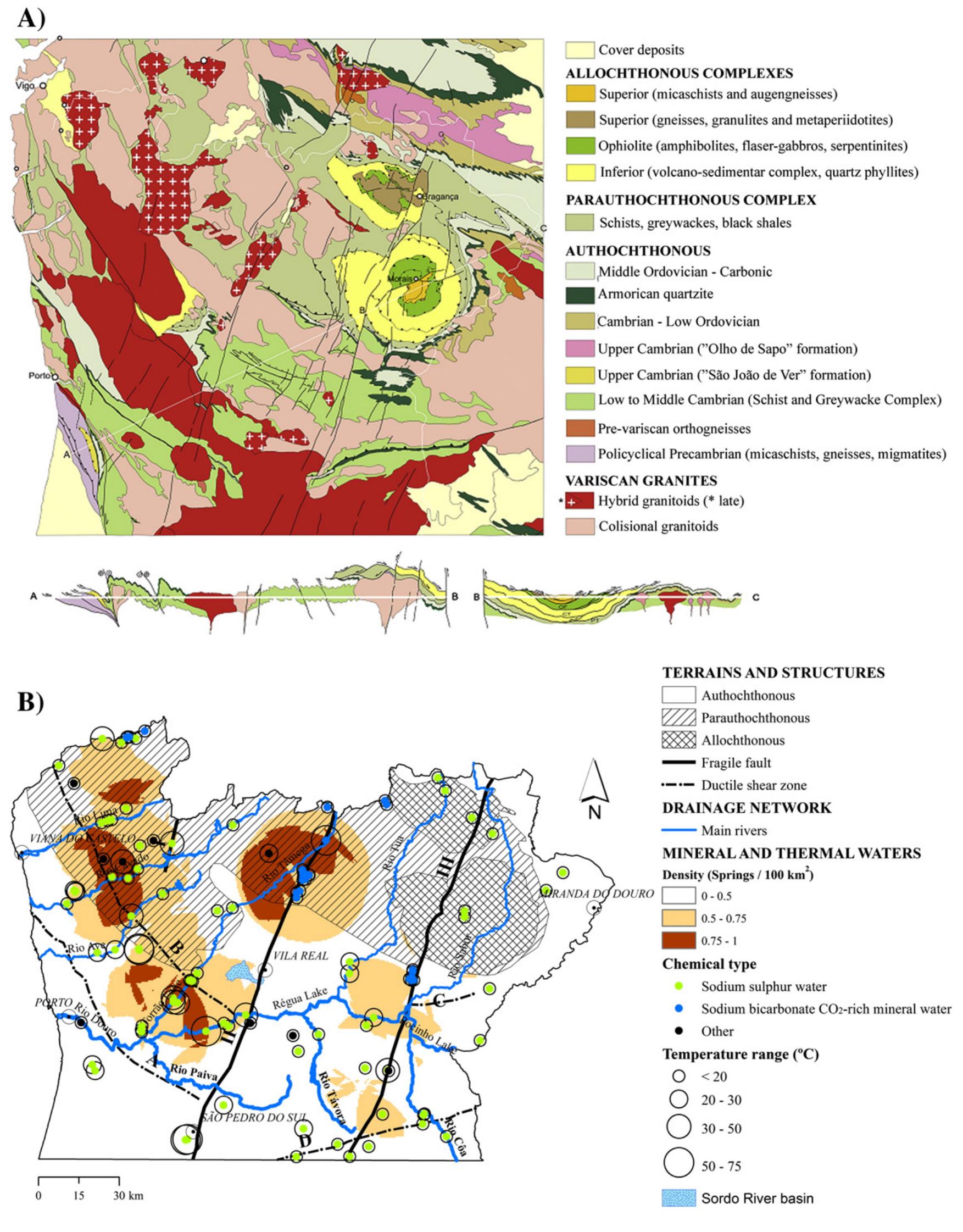 A. simplified geologic map of northern portugal, based on
