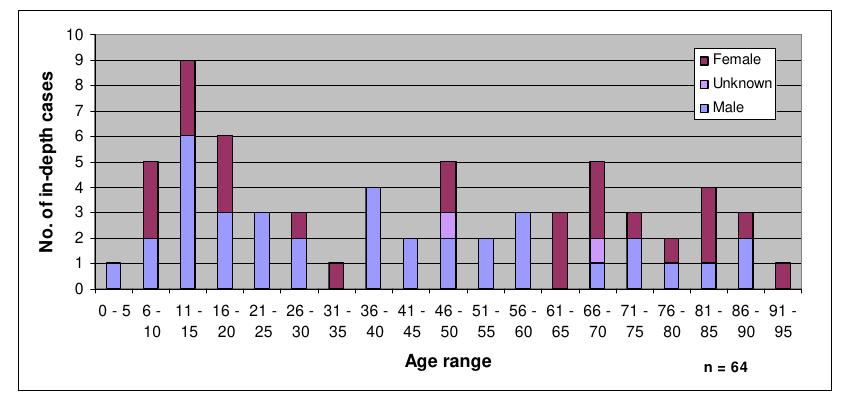 - in-depth sample: age of vulnerable road user the age of