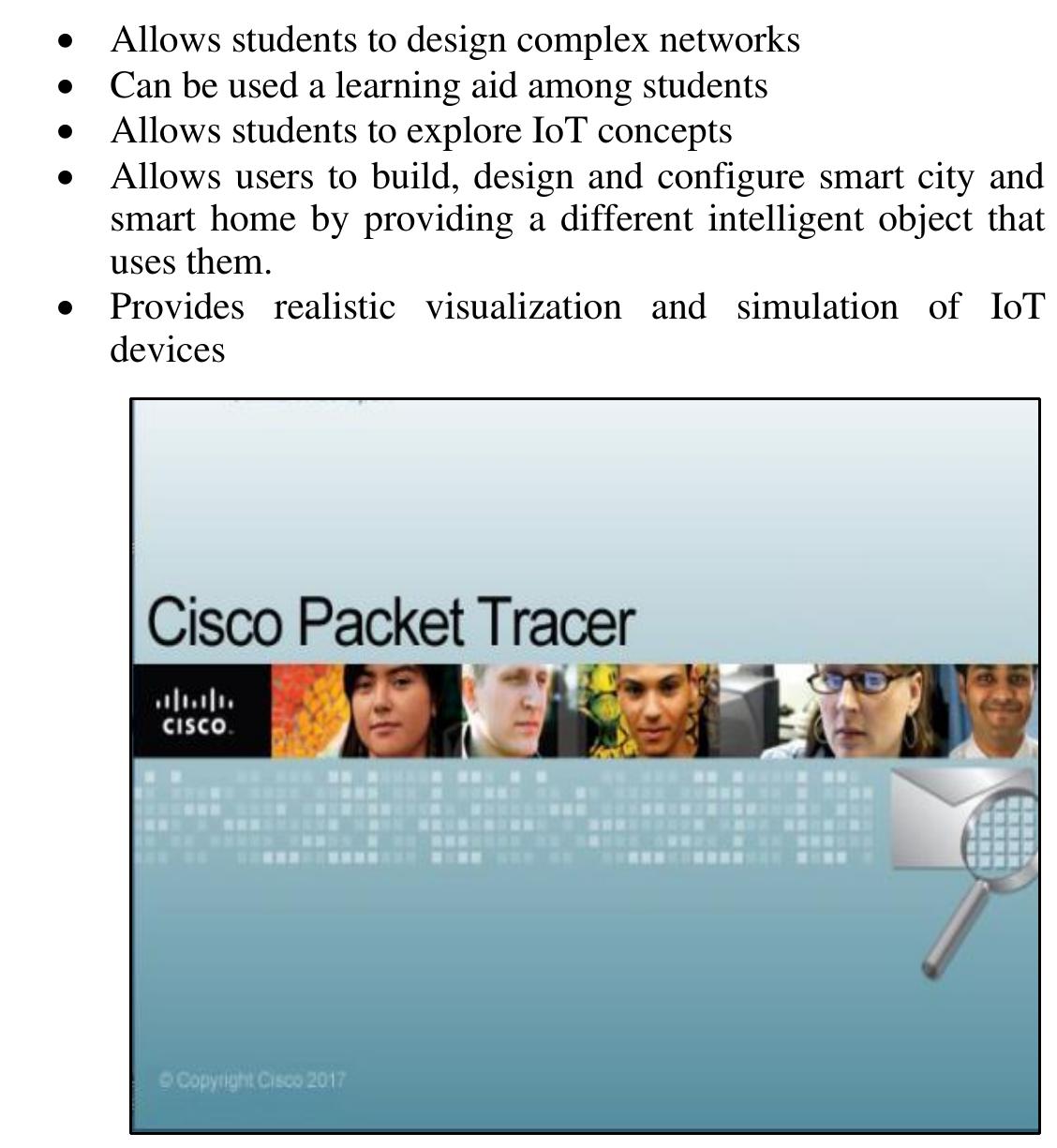 Cisco packet tracer interface some of the objectives of