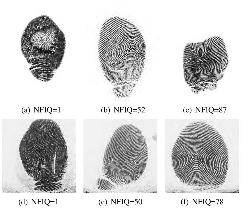 Examples of quality with nfiq 2.0 for different sensors