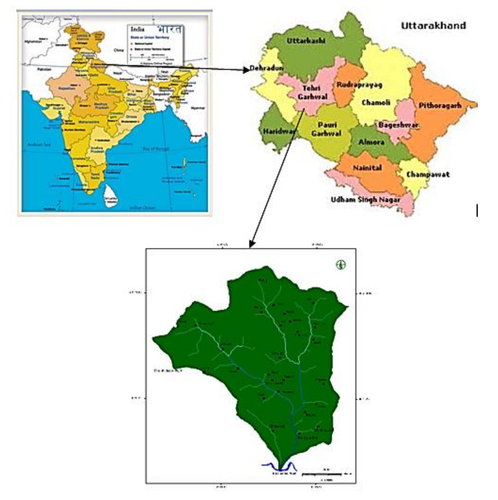 Map of the study area fuelwood consumption by villagers in