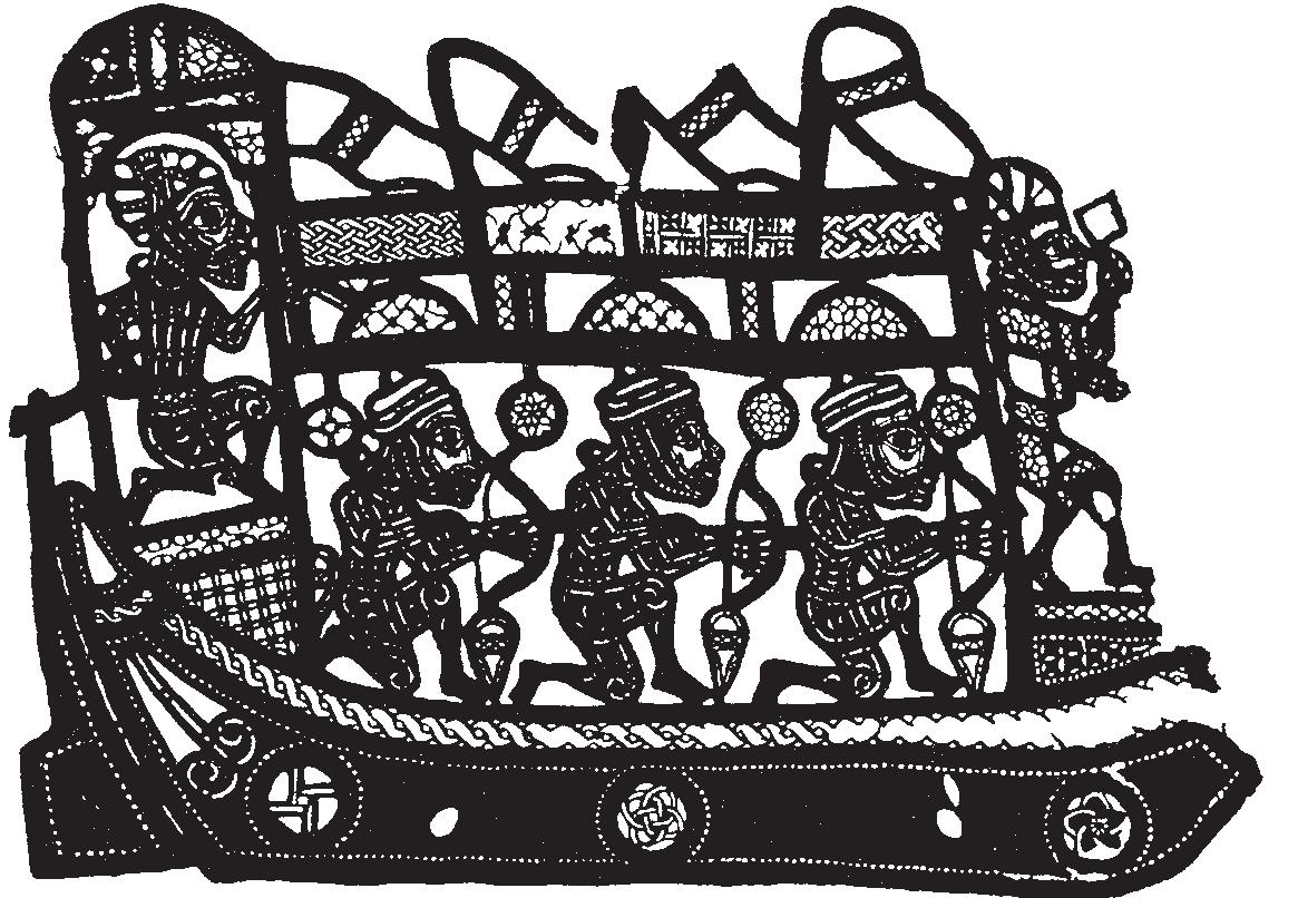 Shadow puppet of a ship with soldiers. egypt, fourteenth to