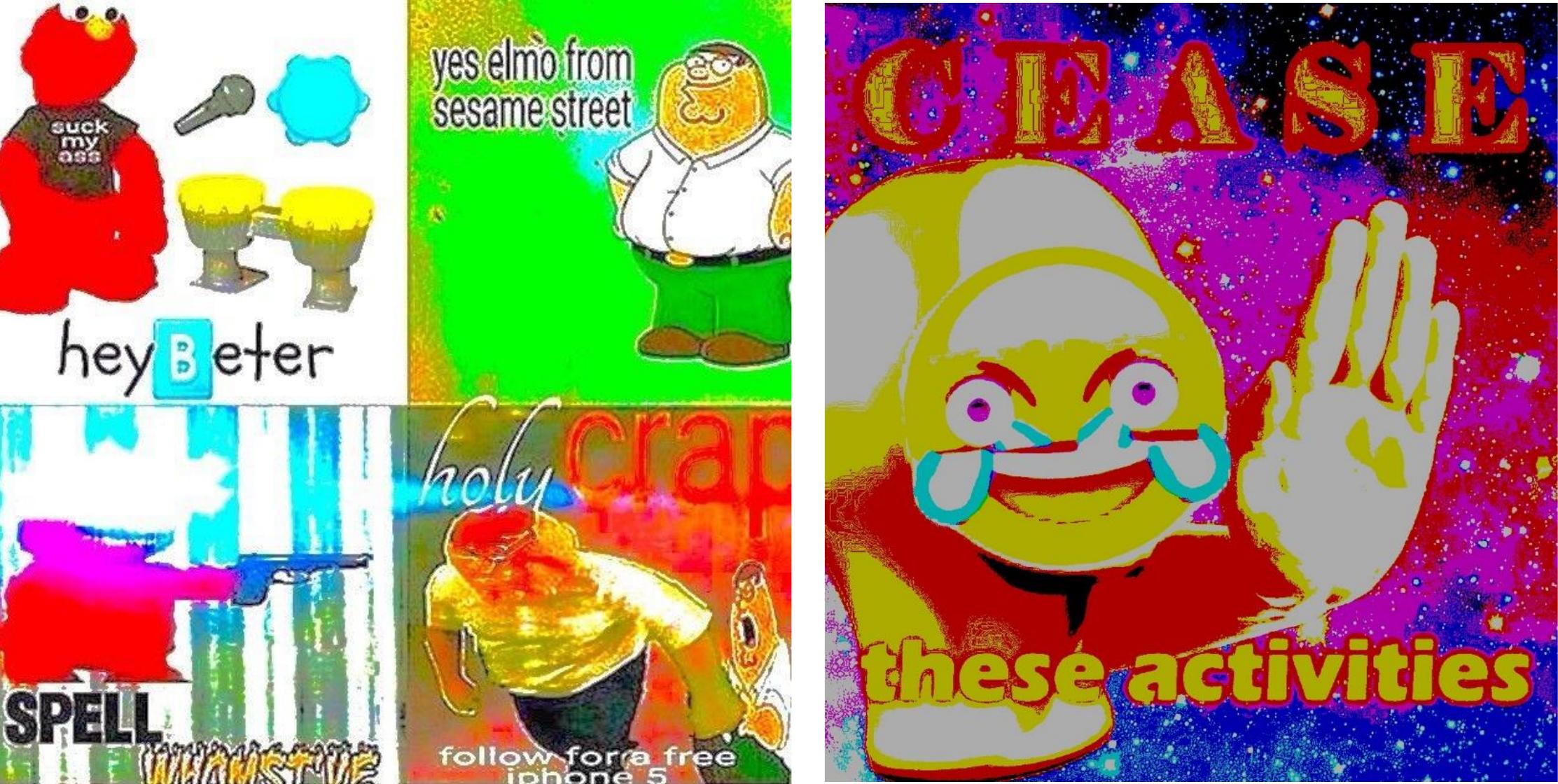 A deep-fried surreal meme figure 133. a deep-fried meme
