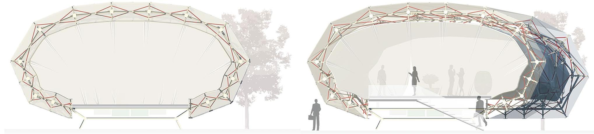 Building sections in a symmetric and nonsymmetric structure
