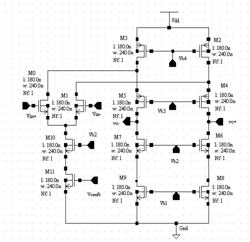 Fully differential gain-boosted amplifier (ap). 2. design of