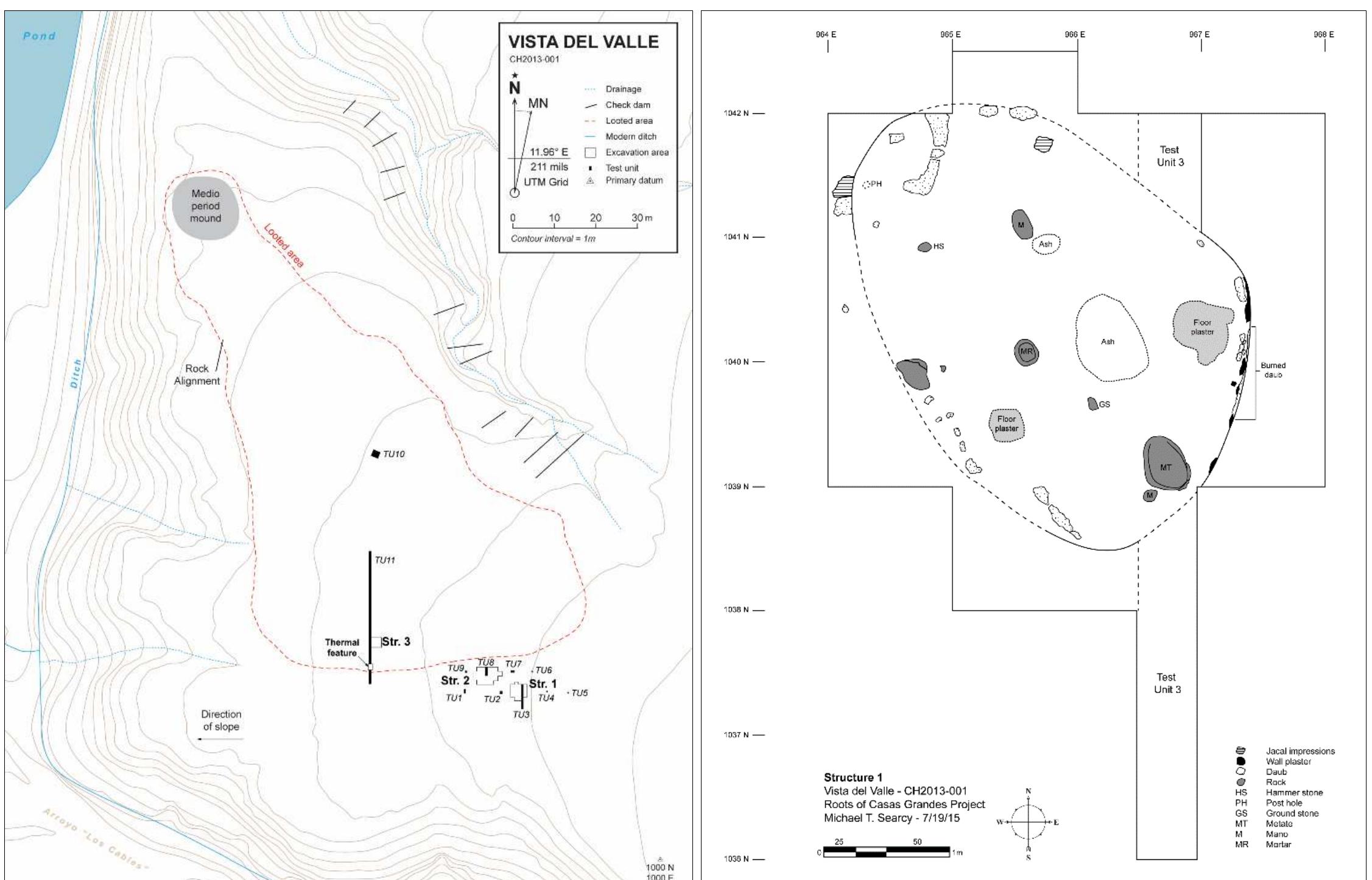 Plan map of structure 1. figure 3. plan map of vista del