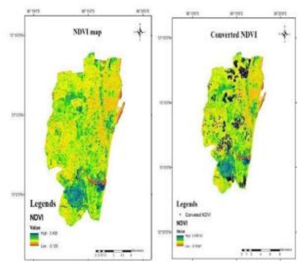 Ndvi map: the ndvi map was prepared using the equation (3)