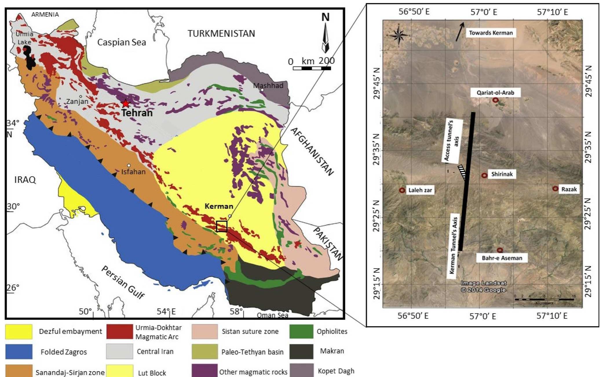 Regional geological map of the iran (modified after