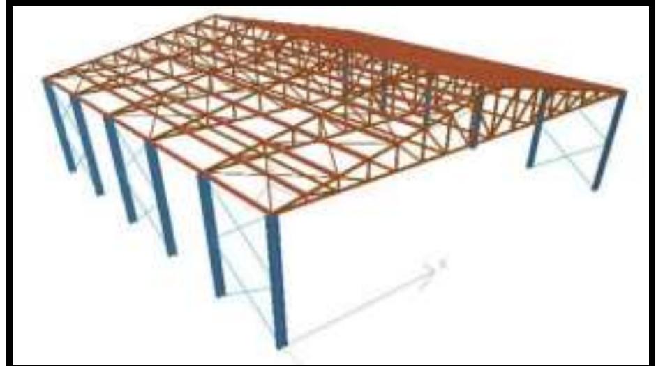 -1: 3d view of conventional steel building building portions