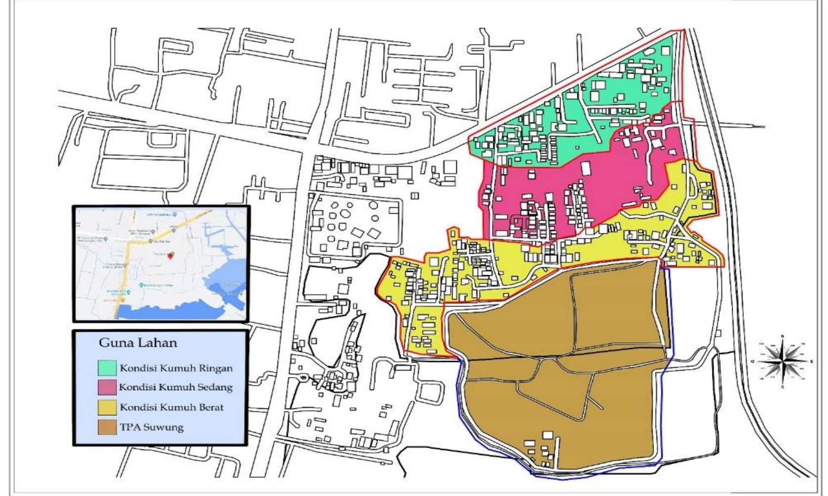Map of the distribution of slum conditions by slum level