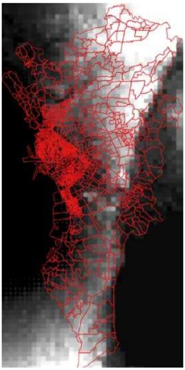 3d elevation map of metropolitan manila.