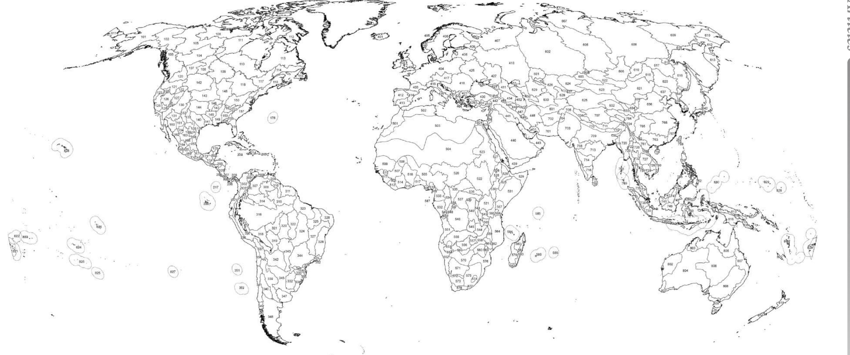Map of freshwater ecoregions of the world, in which 426