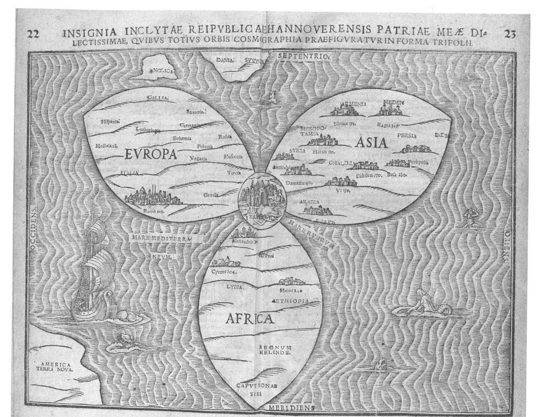 4.5 allegorical map of the world a clover leaf, fro: