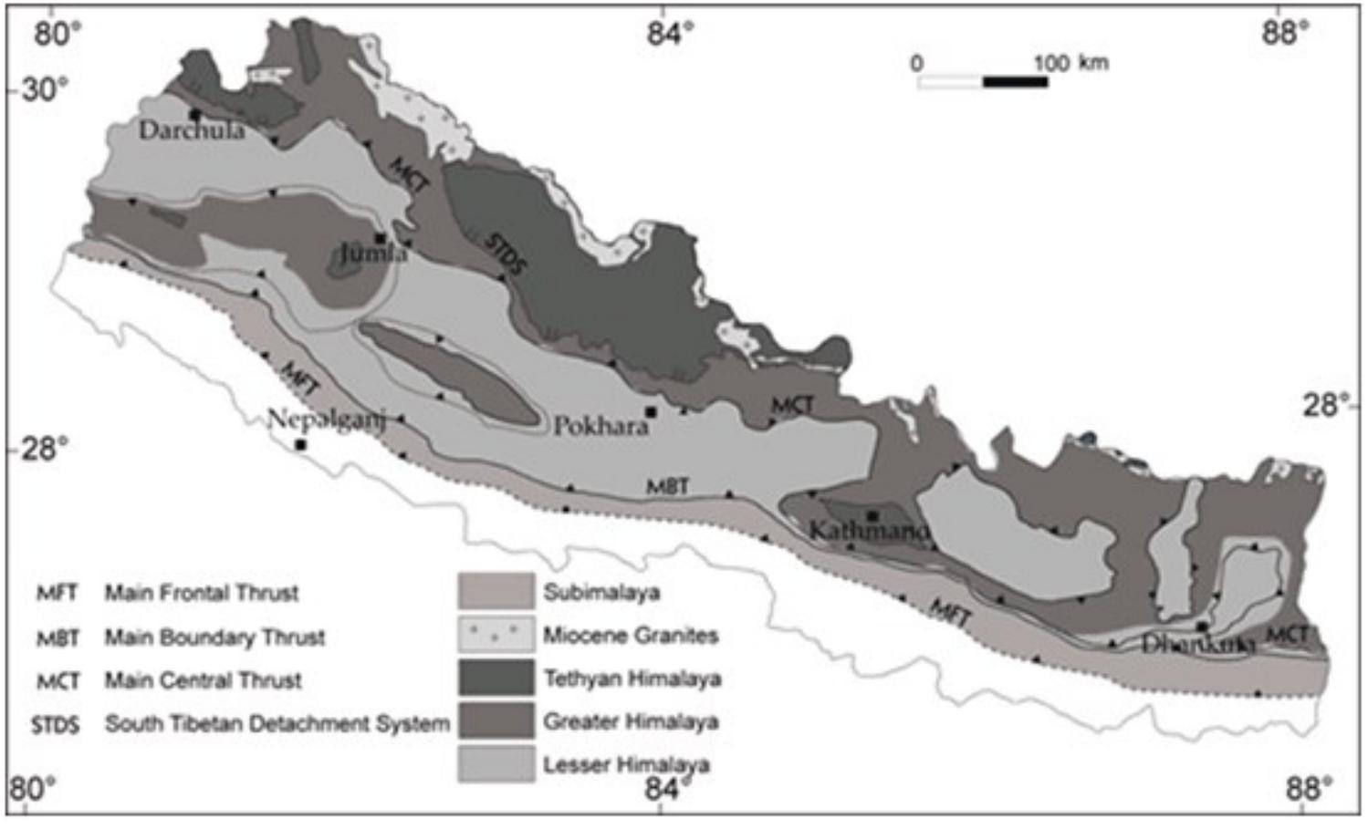 Geological map of nepal