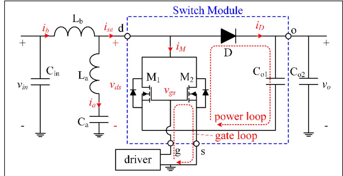 Circuit diagram of a zvs boost converter. components mi, mg,