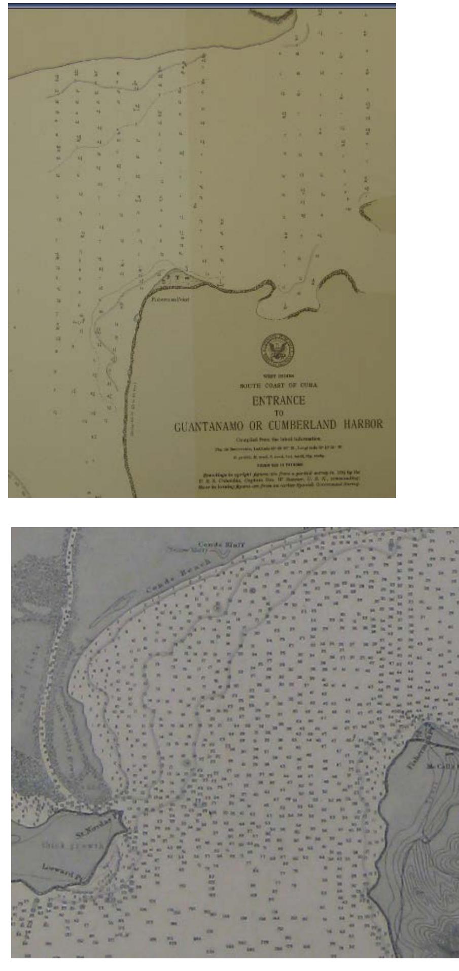 S 12 and 33: chart of entrance to guantanamo bay from