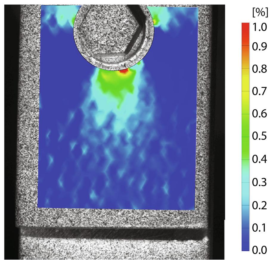 The transverse strain field on the surface of a reference