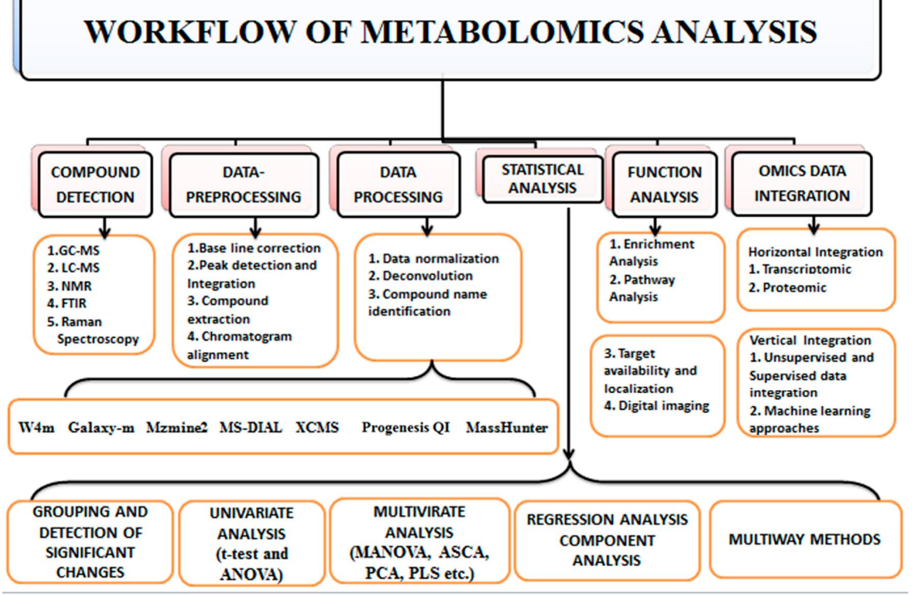 Workflow of metabolomics. the first step of the metabolomics