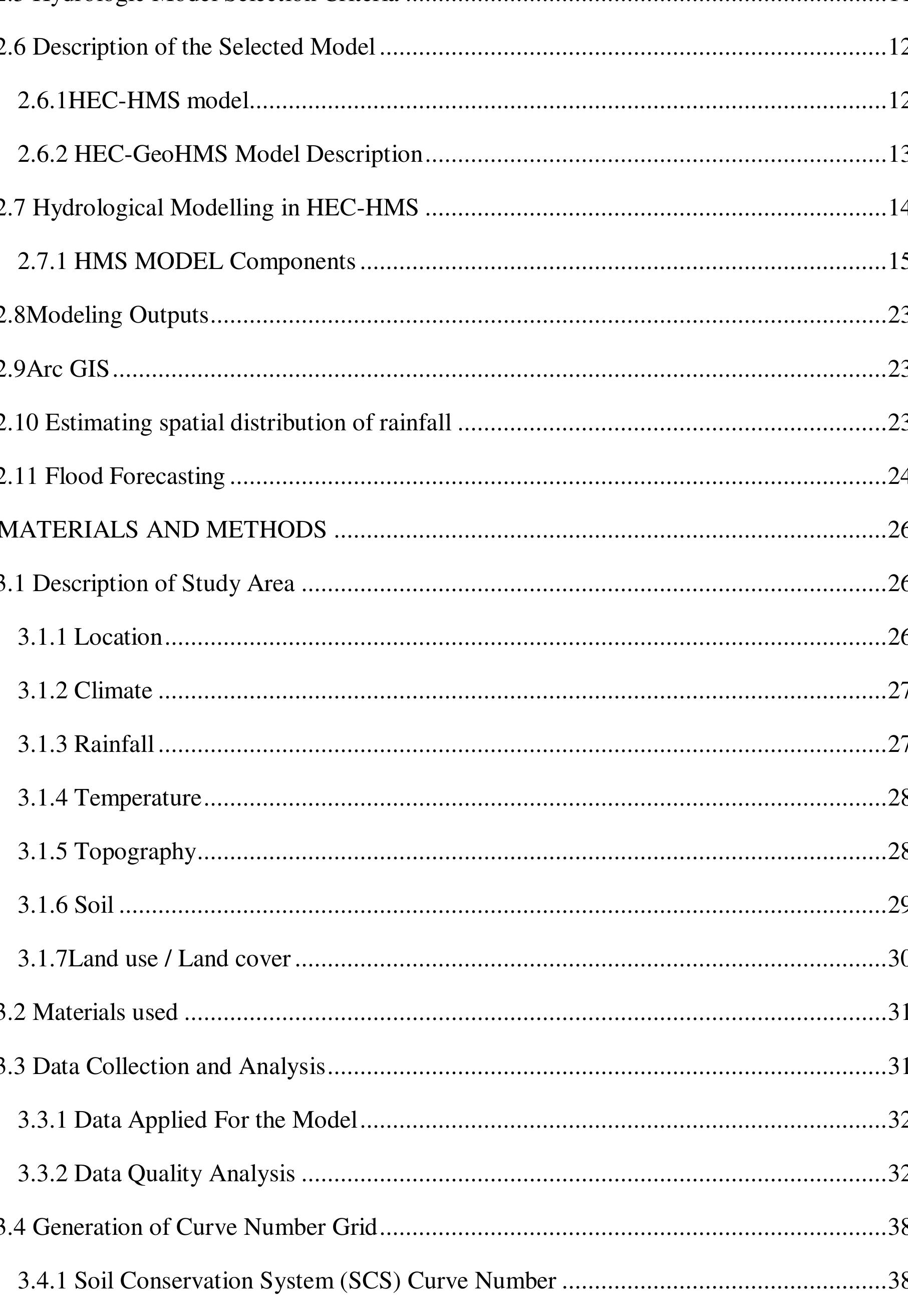 Table 2 - Application of HEC-HMS Model for Rainfall Runoff