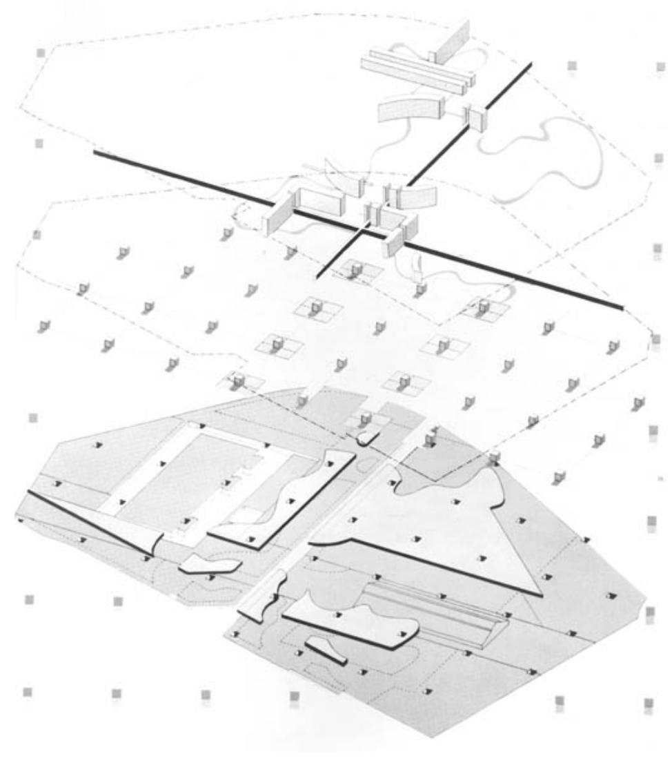 -12 exploded axonometric drawing of bernard tschumi’s