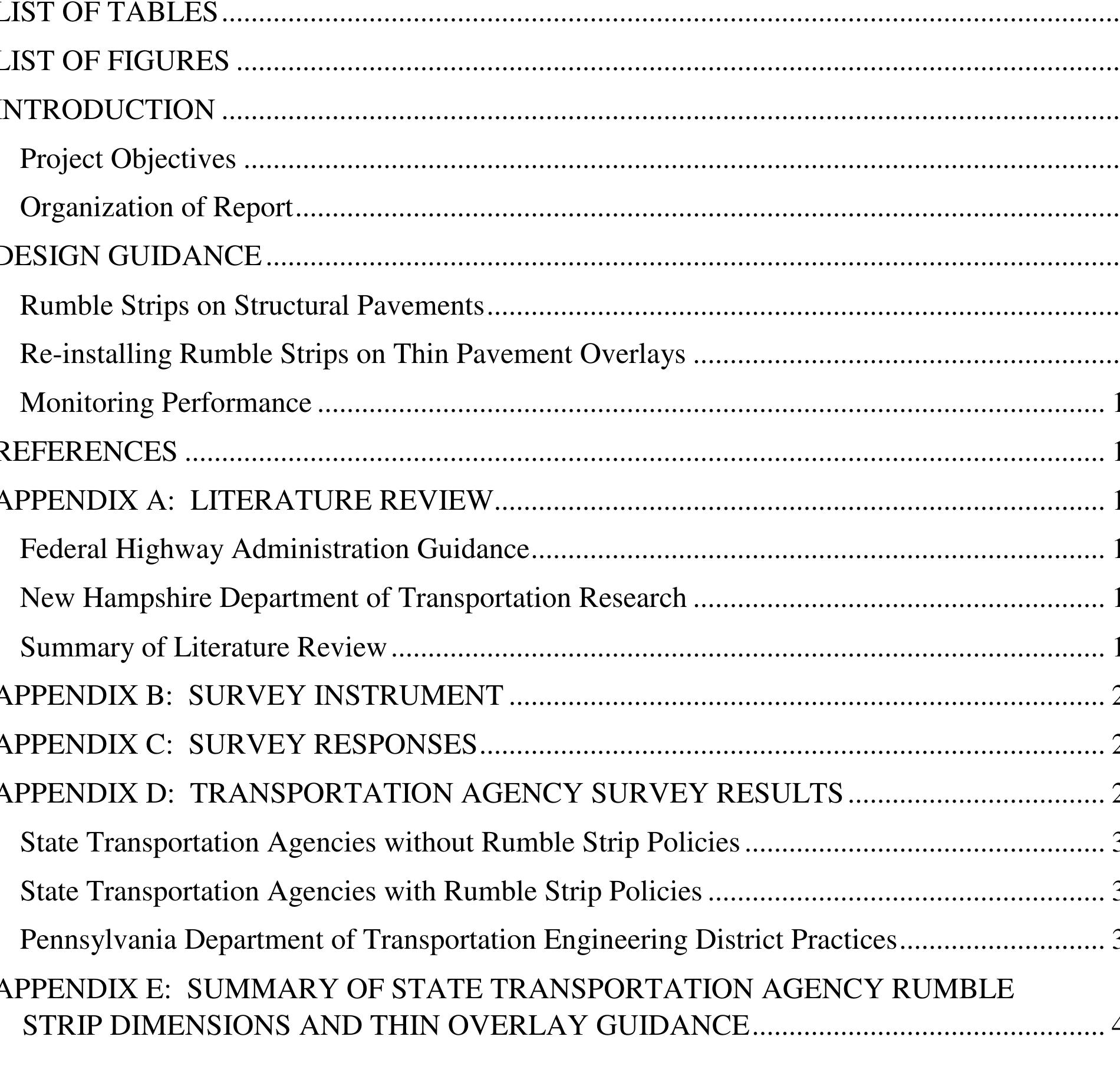 Table 1 - Rumble strips installation on thin pavement