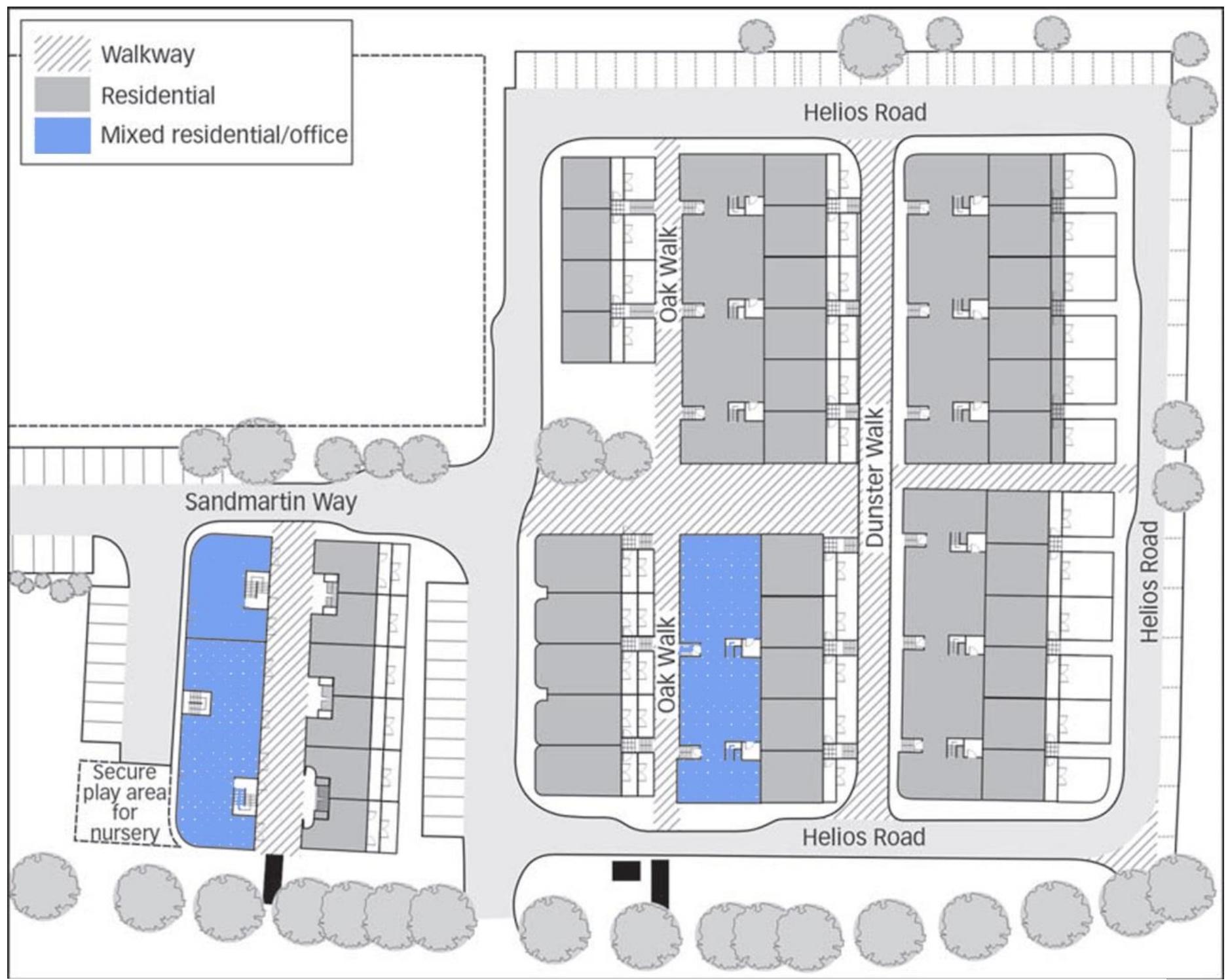 Bedzed layout plan adapted from (chance, 2009) figure 36).