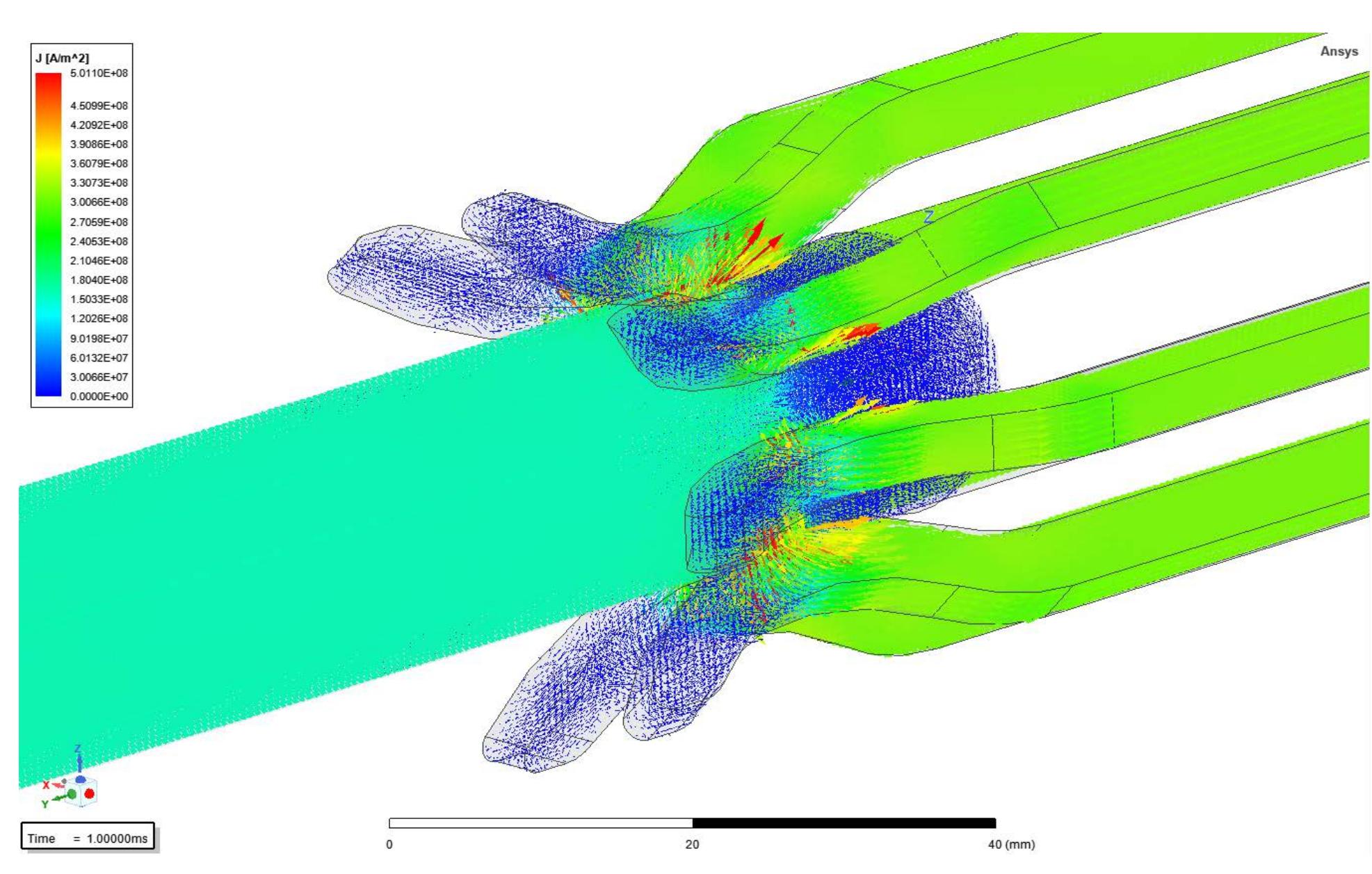 Short-circuit current density flowing through the tulip