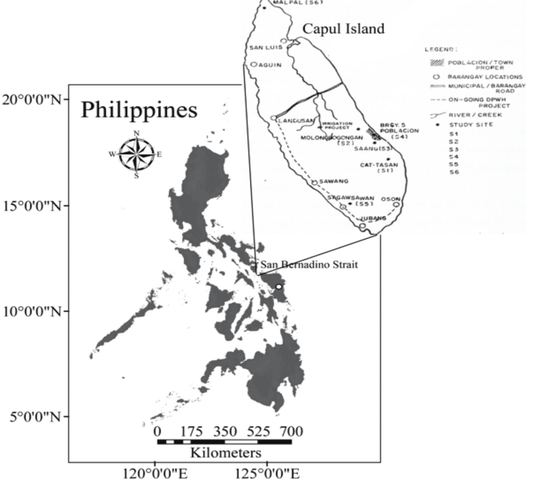 Map of the philippines locating northern samar, san
